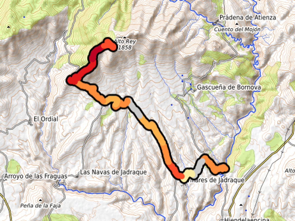 Alto Rey par Villares de Jadraque - Profil de l'ascension