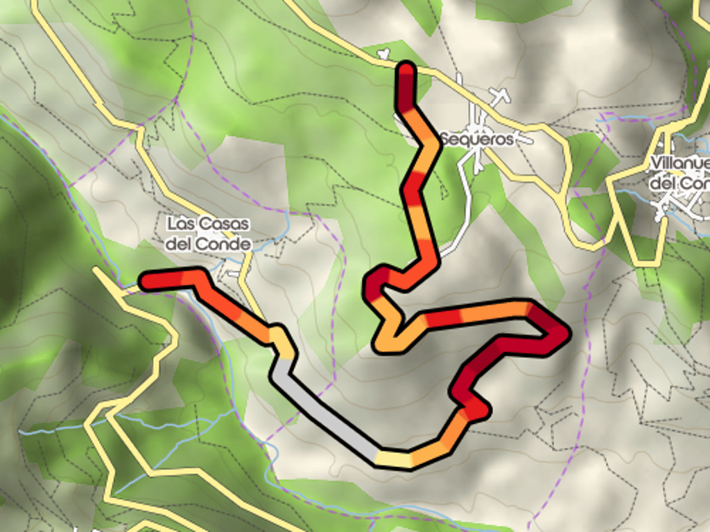 Alto San Miguel del Robledo par Sequeros - Profil de l'ascension