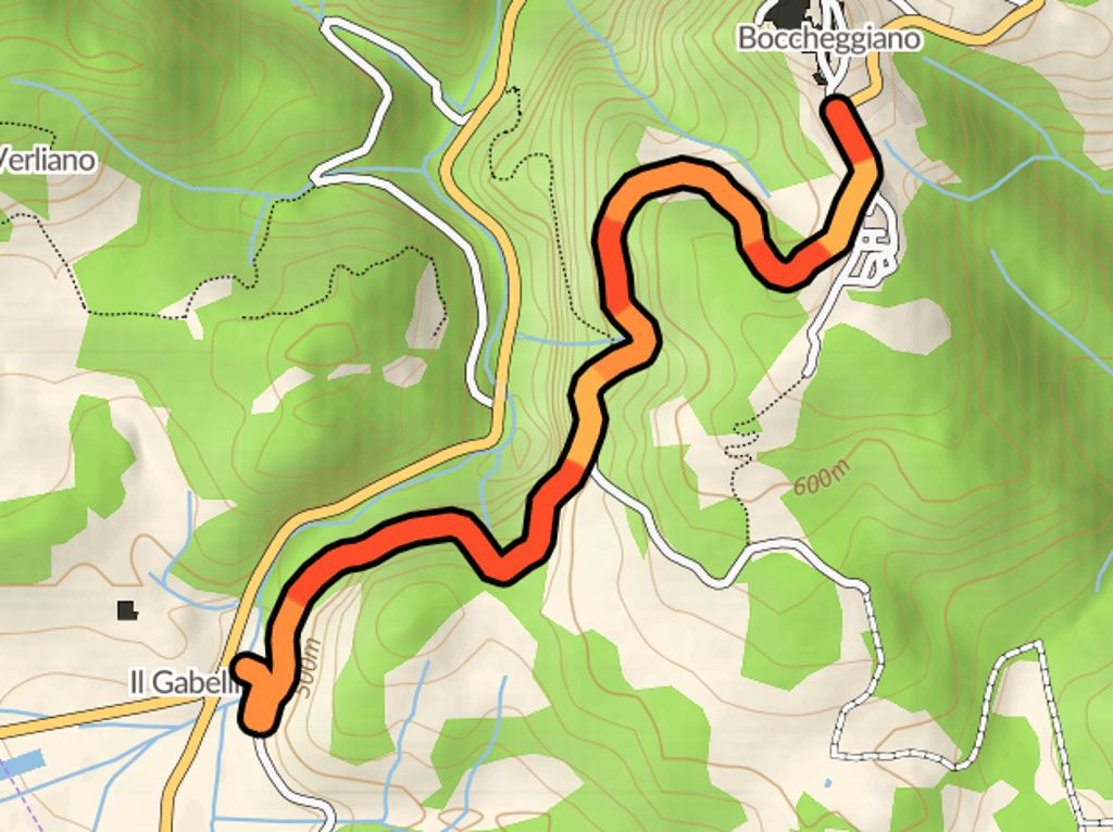 Boccheggiano desde Il Gabellino - Perfil del ascenso