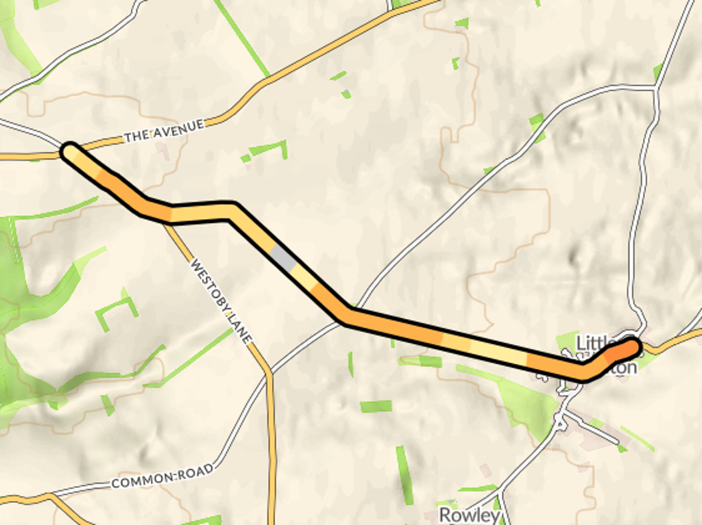 Brick Dike Lane depuis Little Weighton - Profil de l'ascension