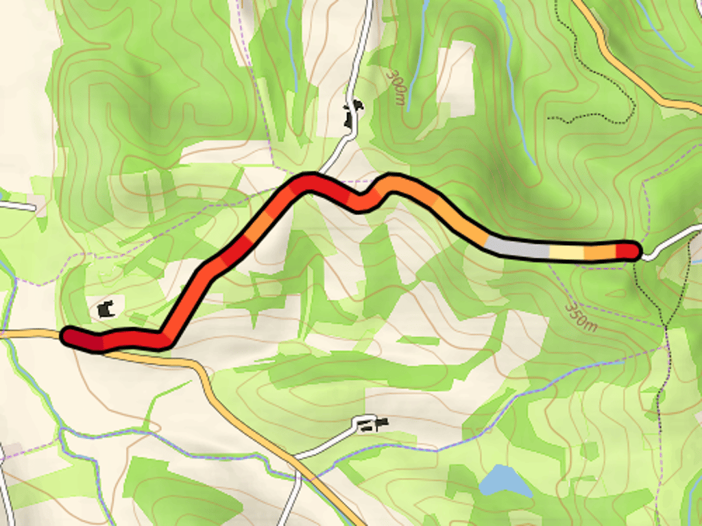 Route de Mazerolles from Dalier - Profile of the ascent