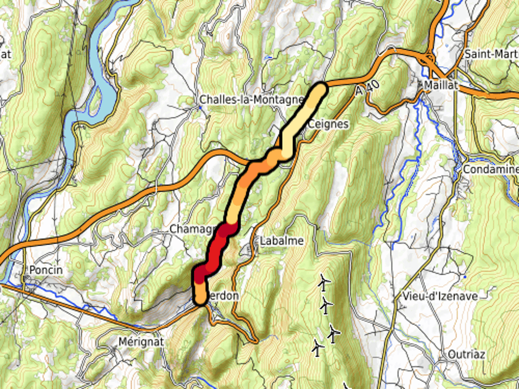 Col de Ceignes from Cerdon - Profile of the ascent