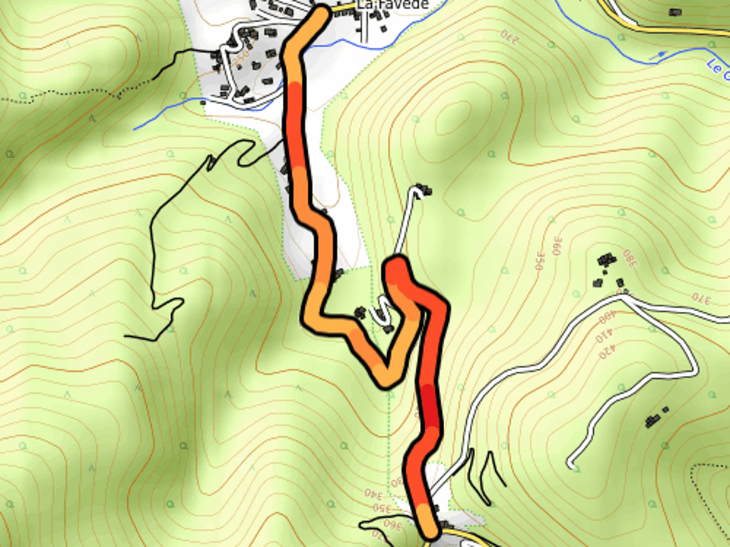 Col de la Croix des Vents depuis La Favède - Profil de l'ascension