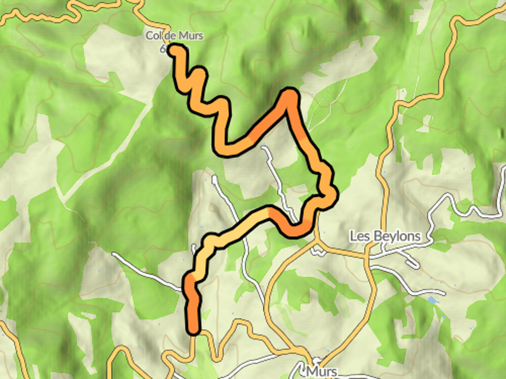 Col de Murs depuis Route de Gordes - Profil de l'ascension