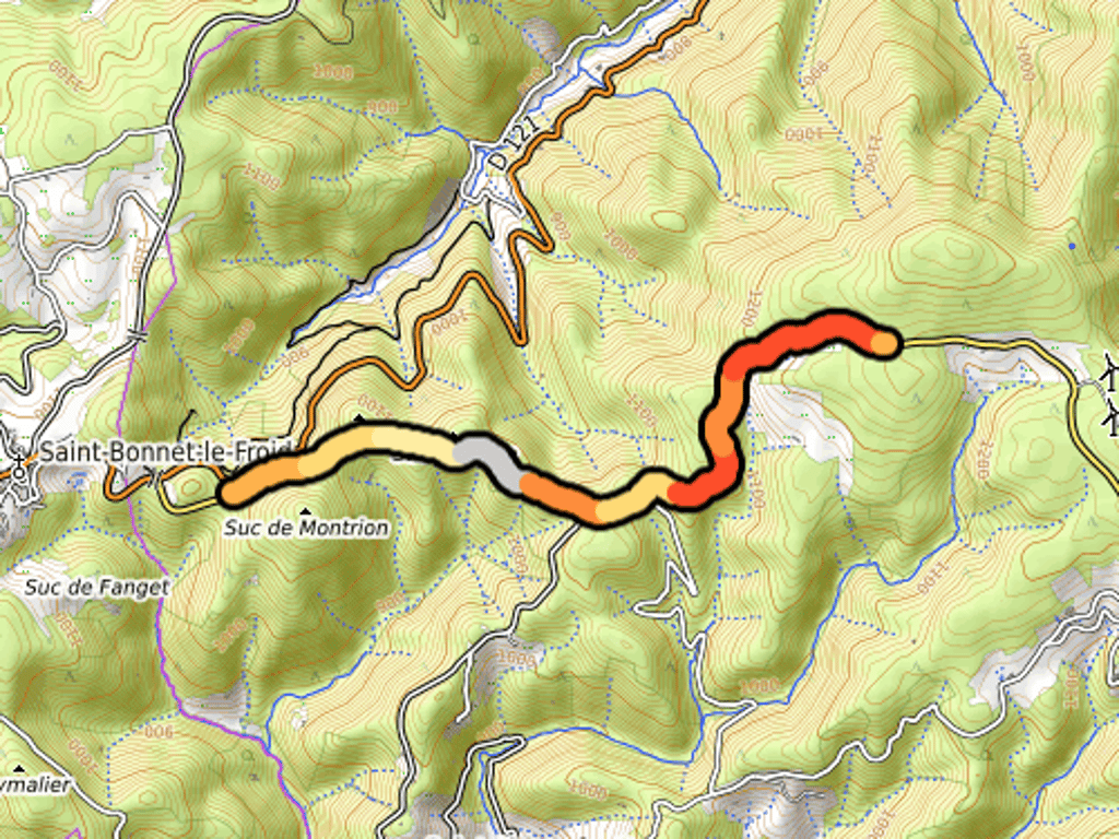 Col du Rouvey z Col des Baraques - Profil podjazdu