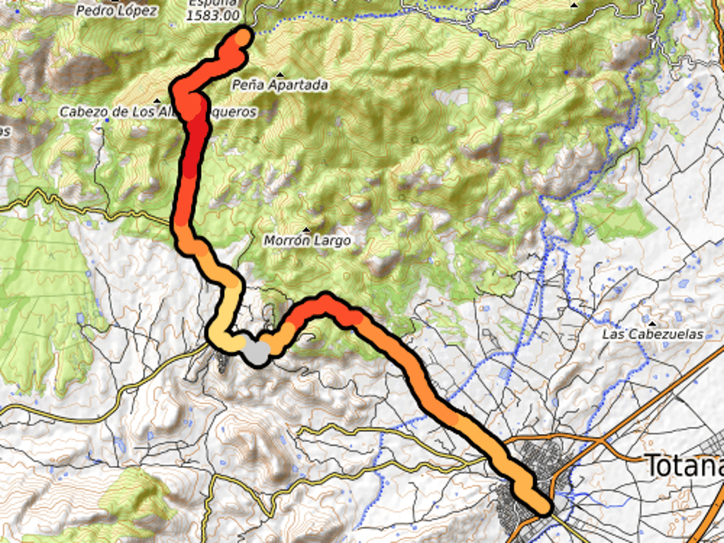 Collado Bermejo desde Totana por Aledo - Perfil del ascenso