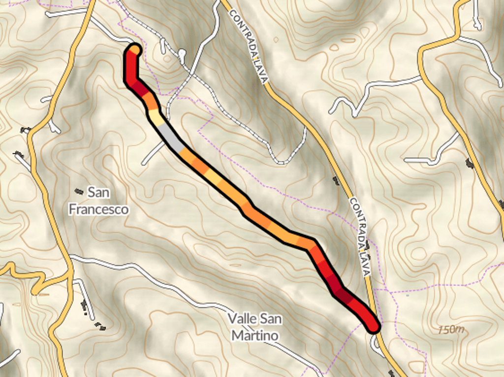 Contrada Palazzi - Profile of the ascent