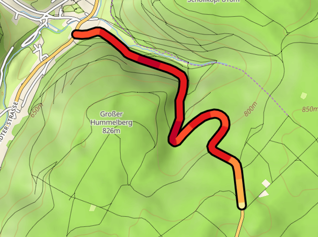 Grosser Hummelberg vanuit Enzklösterle - Profiel van de beklimming