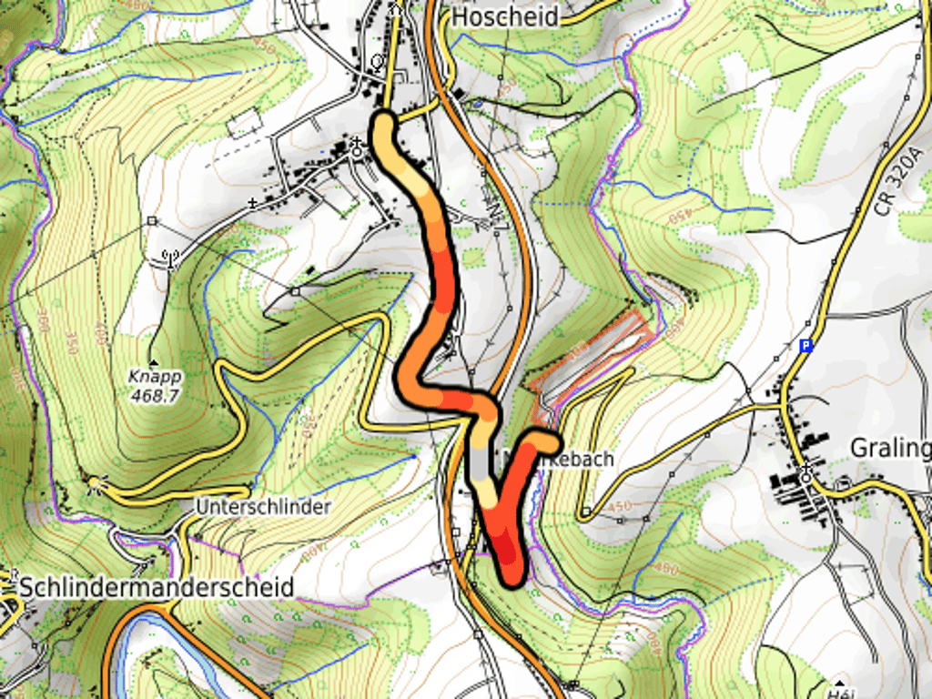 Hoscheid depuis Maarkebaach - Profil de l'ascension