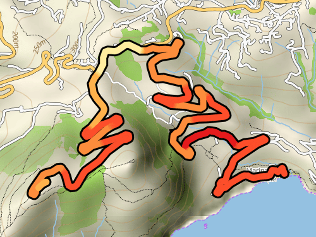 Monte Santa Croce desde Massa Lubrense - Perfil del ascenso