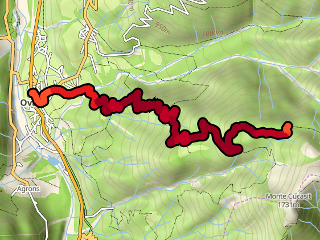 Monte Tribil from Ovaro - Profile of the ascent