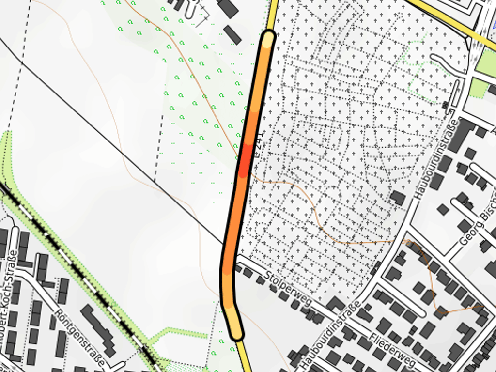 Neusser Strasse from Jülich - Profile of the ascent