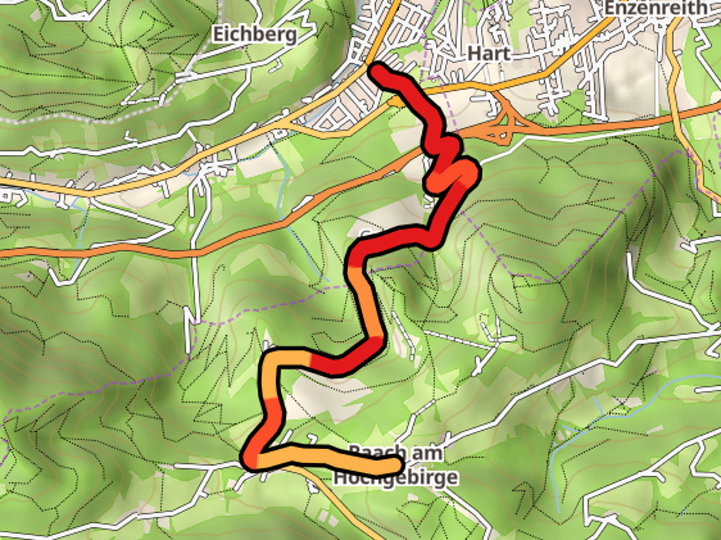 Raach am Hochgebirge vanuit Gloggnitz - Profiel van de beklimming