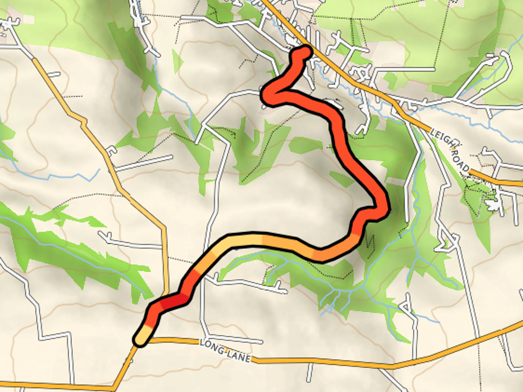 Ridge Hill par Rectory Road - Profil de l'ascension