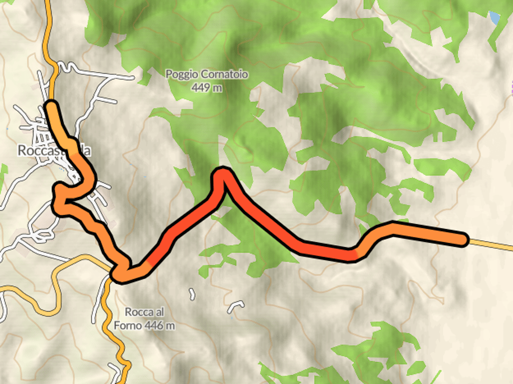 Roccastrada por Castel Liano - Perfil del ascenso