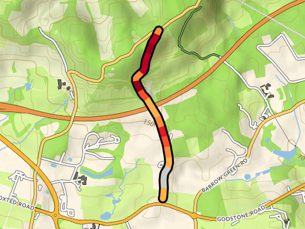 Tandridge Hill Lane - Perfil del ascenso