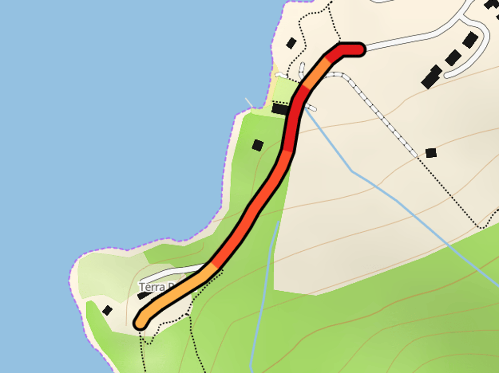 Terra Rossa desde Portiglioni - Perfil del ascenso