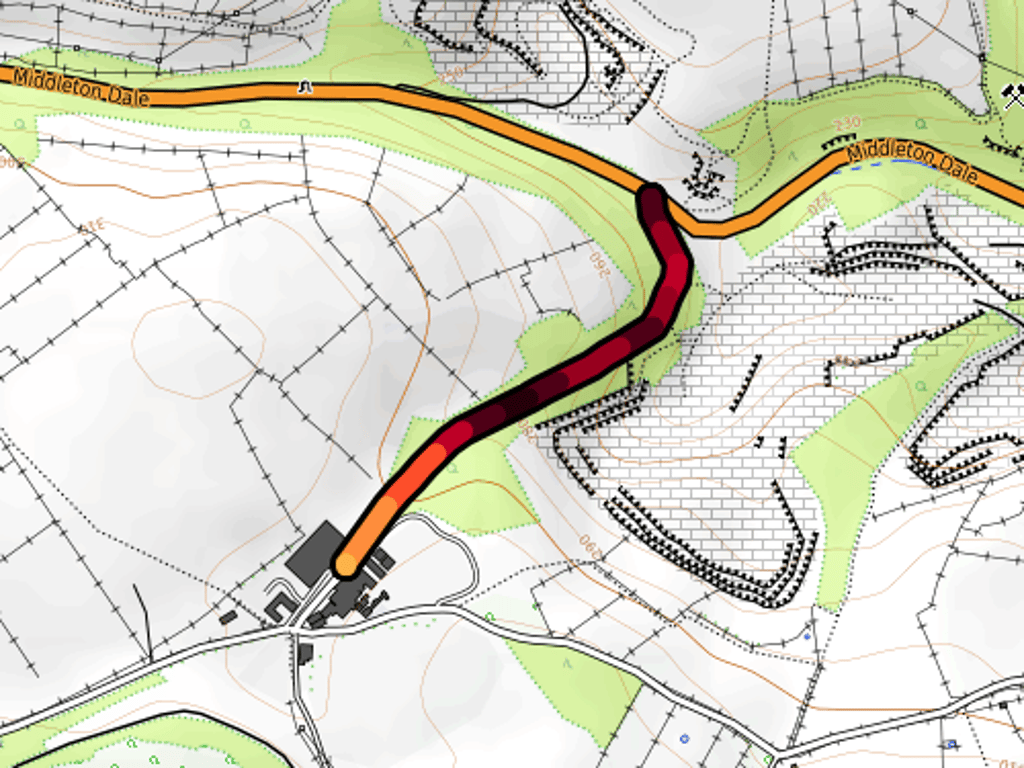 The Thunderpit via Farnsley Lane - Profiel van de beklimming